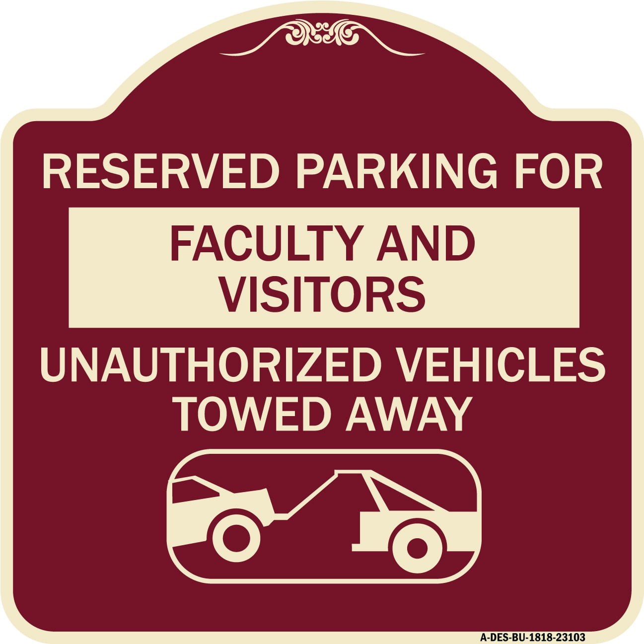 SignMission Designer Series Sign - Reserved Parking for Faculty and ...