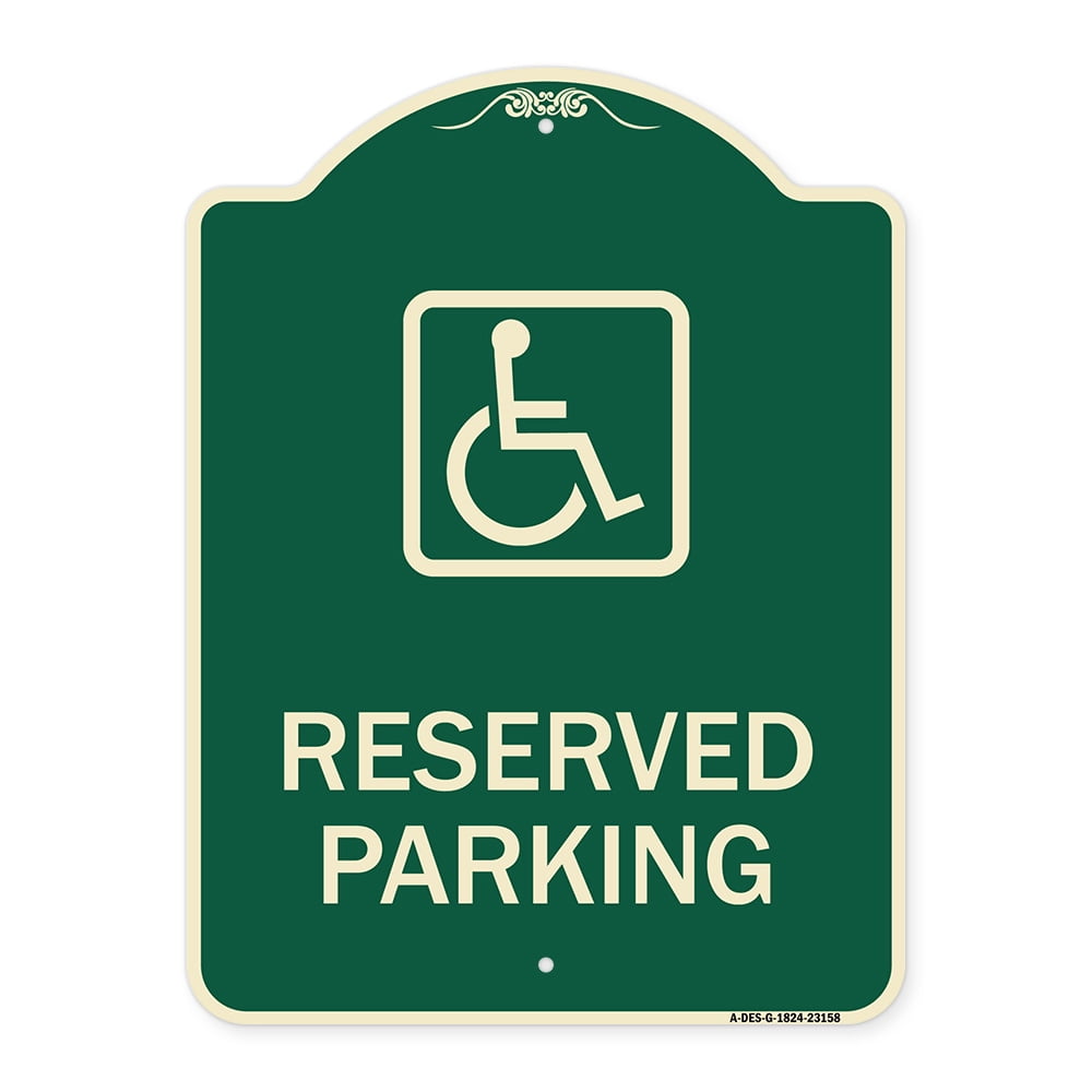 SignMission Designer Series Sign - Reserved Parking (Handicapped Symbol ...