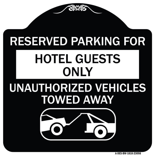 SignMission Designer Series Sign - Reserved Parking for Hotel Guests ...
