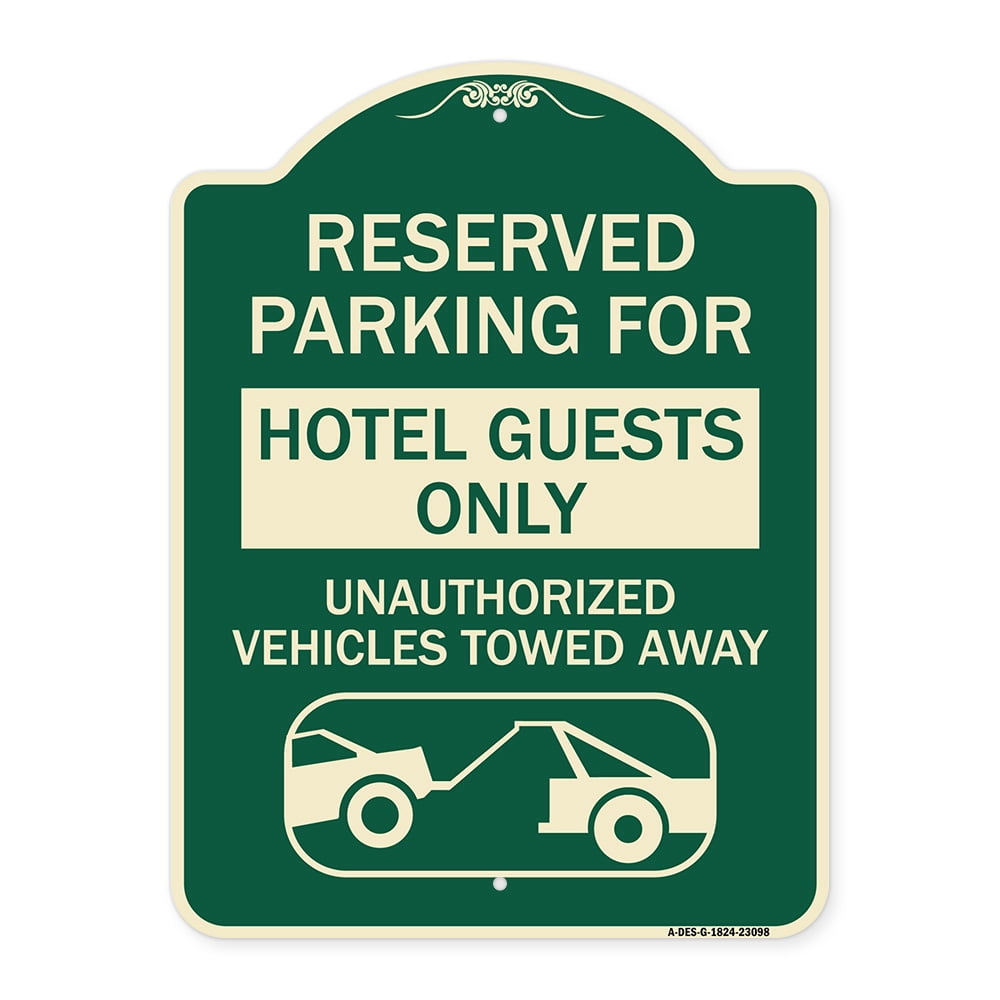 SignMission Designer Series Sign - Reserved Parking for Hotel Guests ...
