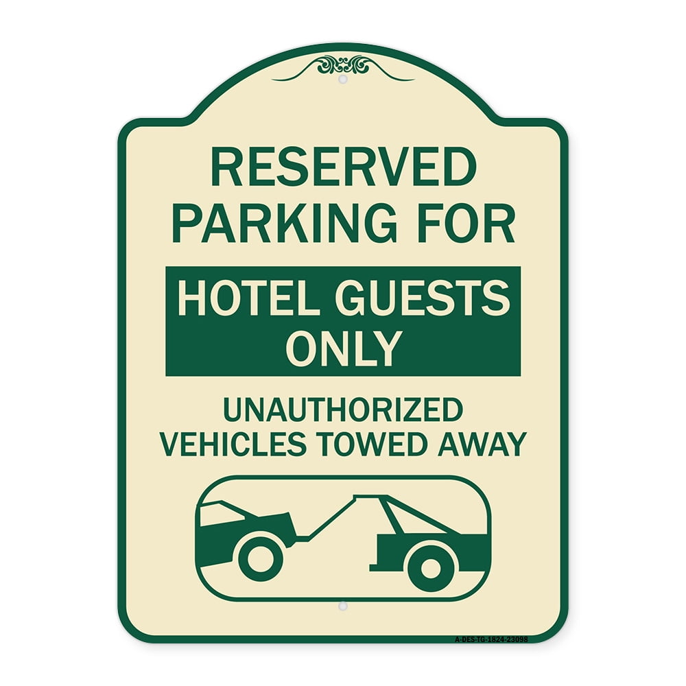 SignMission Designer Series Sign - Reserved Parking for Hotel Guests ...