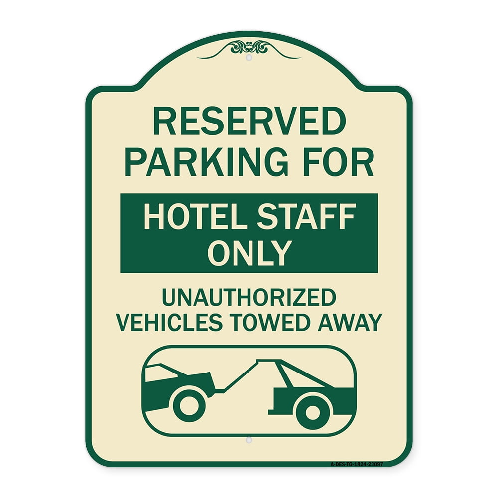 SignMission Designer Series Sign - Reserved Parking for Hotel Staff ...
