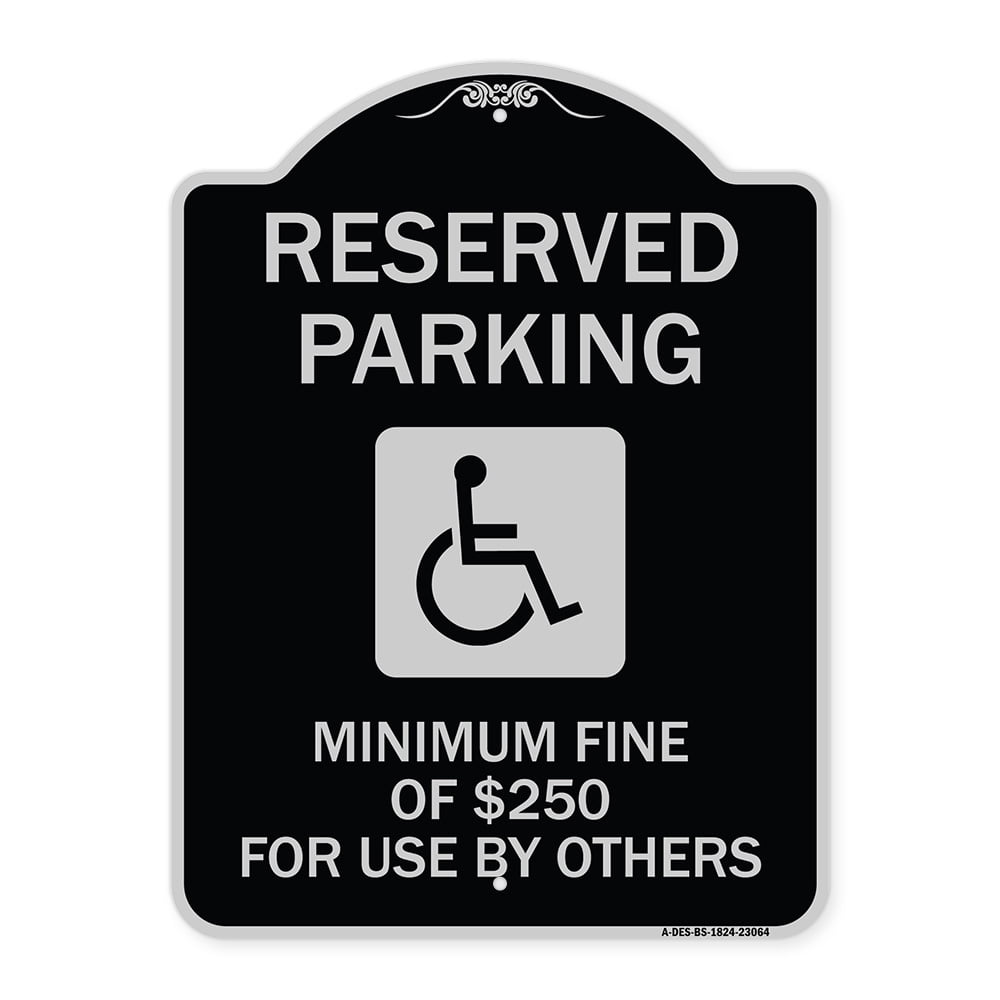 SignMission Designer Series Sign - Reserved Parking Minimum Fine of ...
