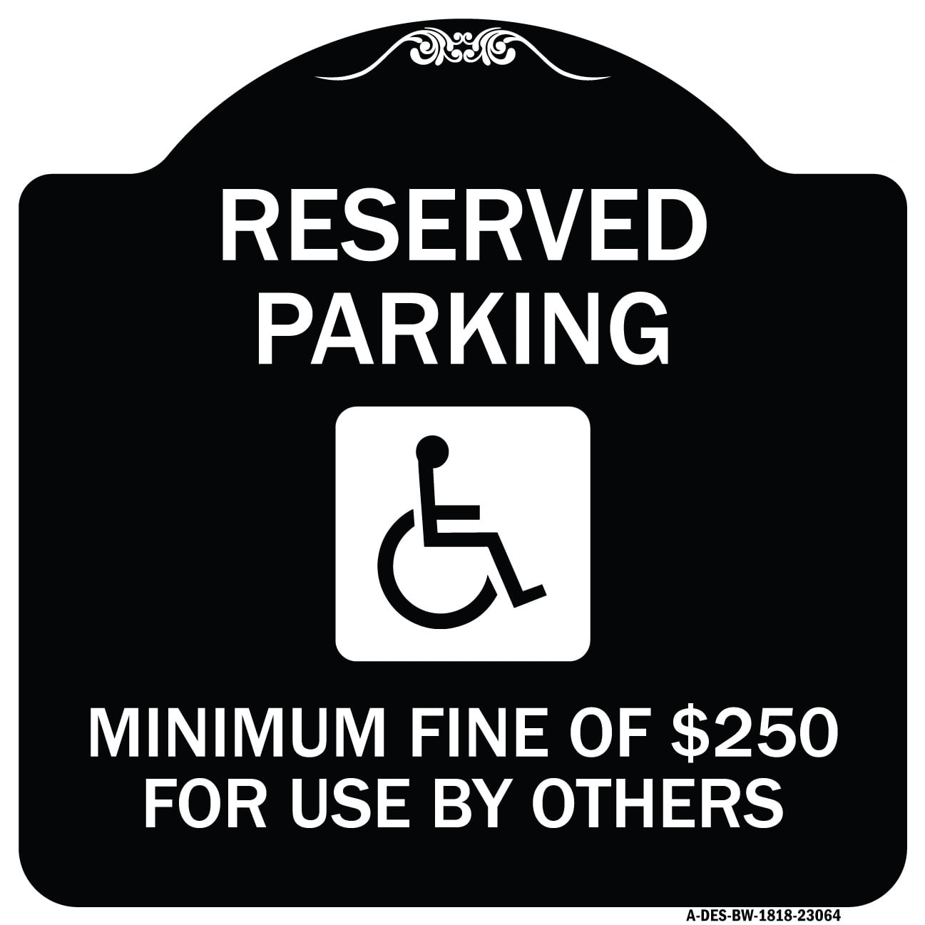 SignMission Designer Series Sign - Reserved Parking Minimum Fine of ...