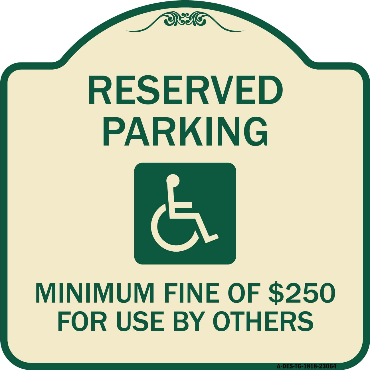 SignMission Designer Series Sign - Reserved Parking Minimum Fine of ...