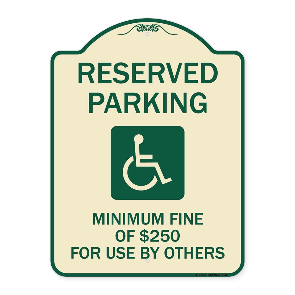 SignMission Designer Series Sign - Reserved Parking Minimum Fine of ...