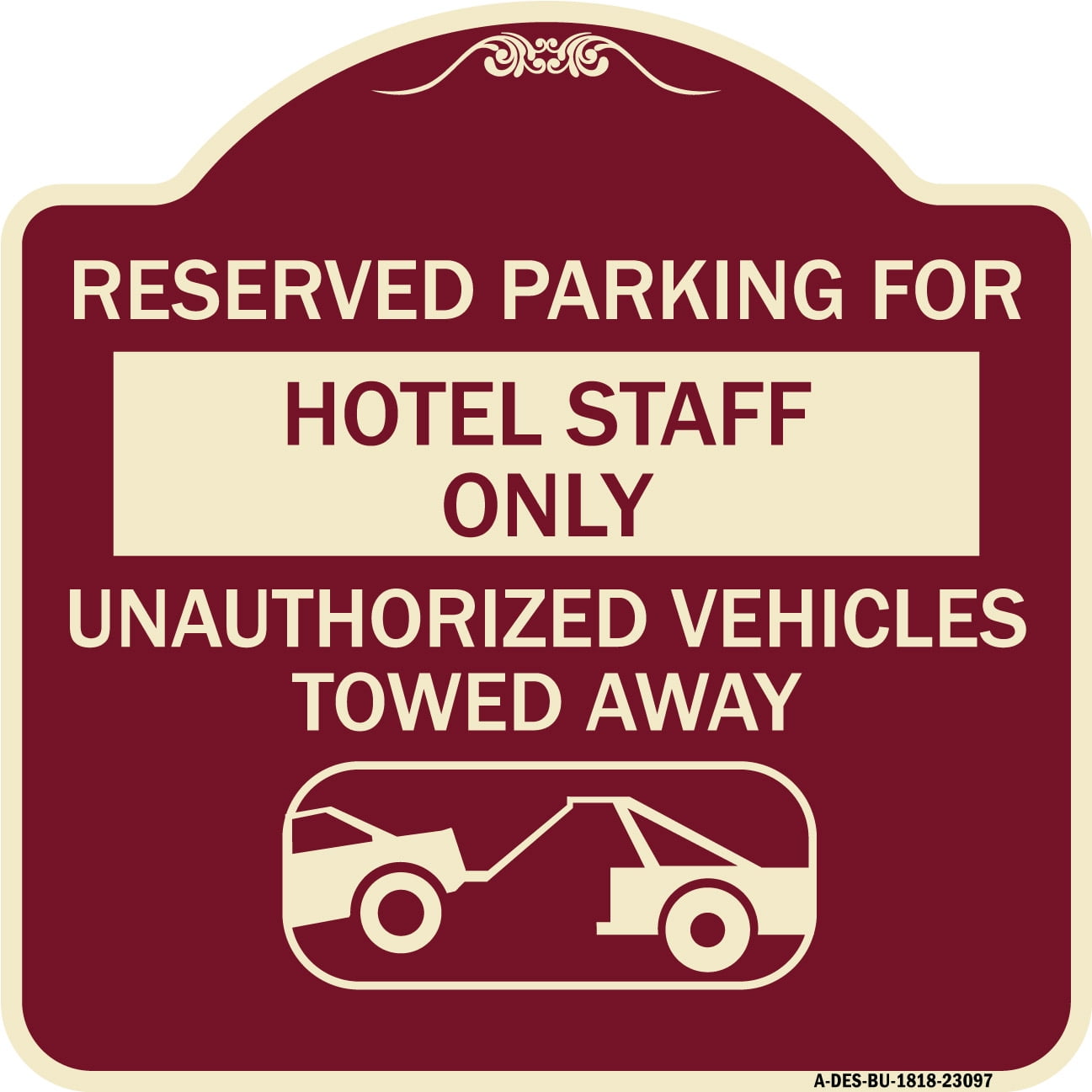 SignMission Designer Series Sign - Reserved Parking for Hotel Guests ...