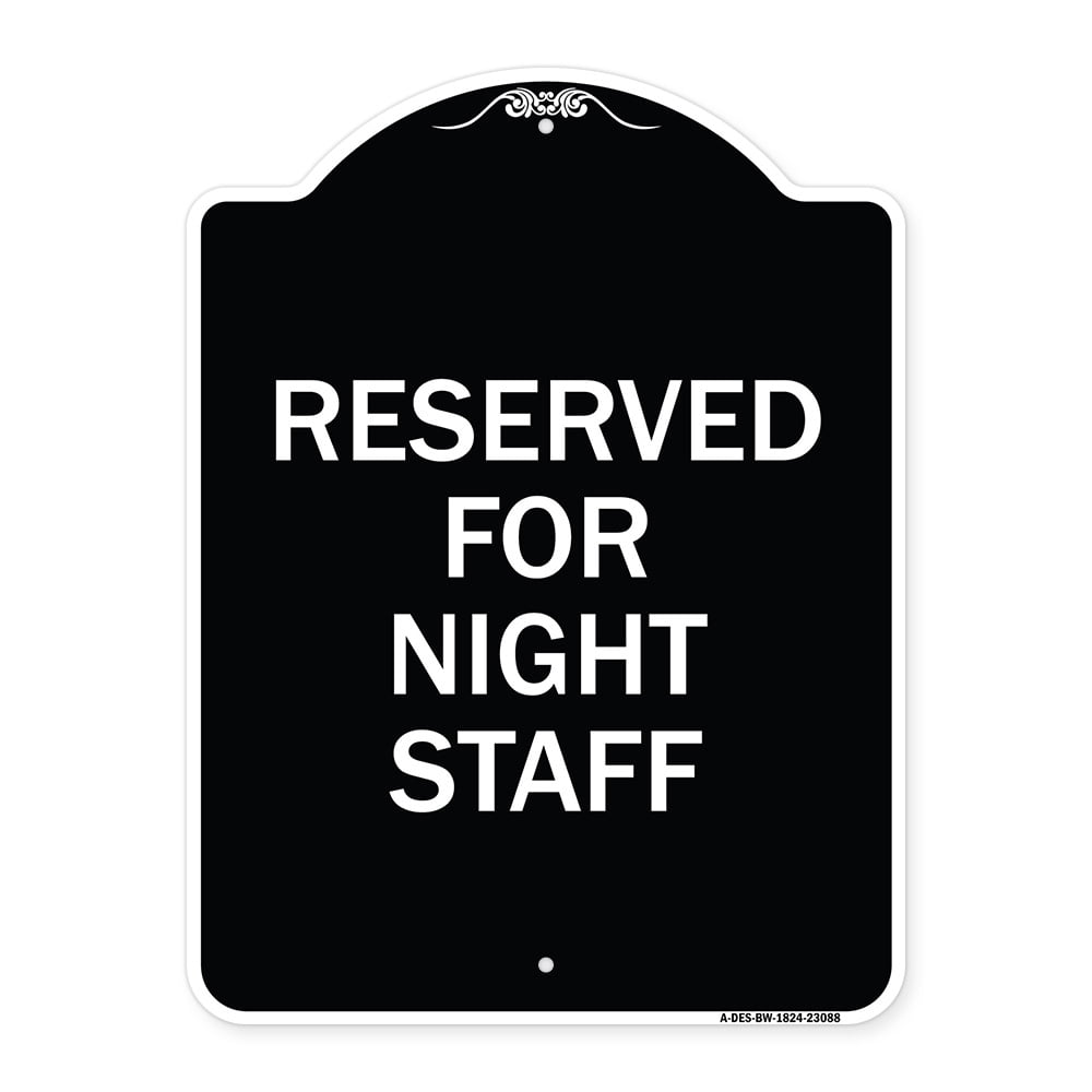 SignMission Designer Series Sign - Reserved Parking for Night Staff ...