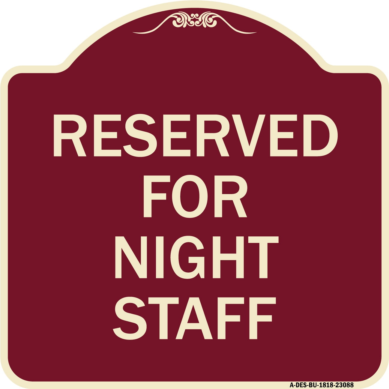 SignMission Designer Series Sign - Reserved Parking for Night Staff ...