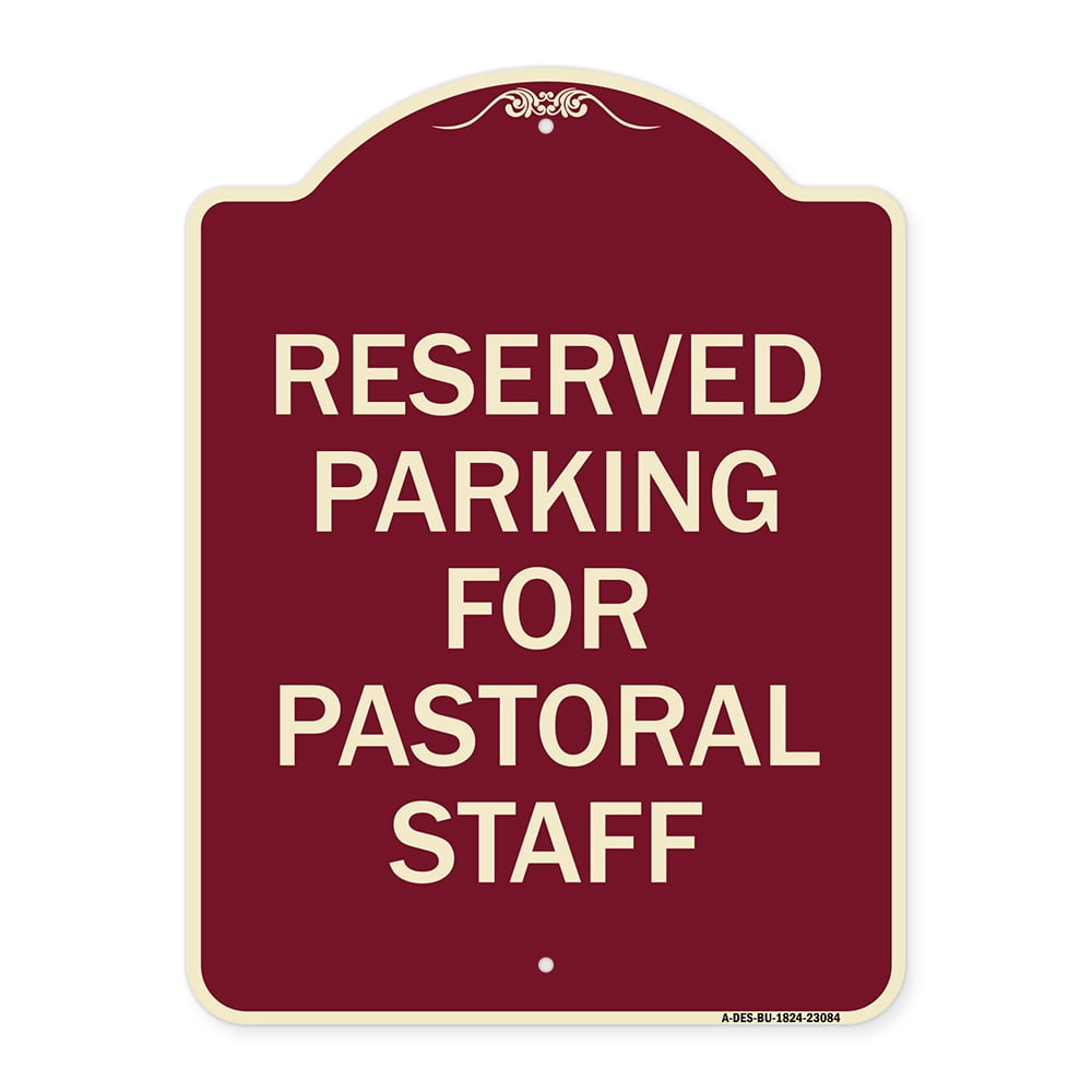 SignMission Designer Series Sign - Reserved Parking for Pastoral Staff ...