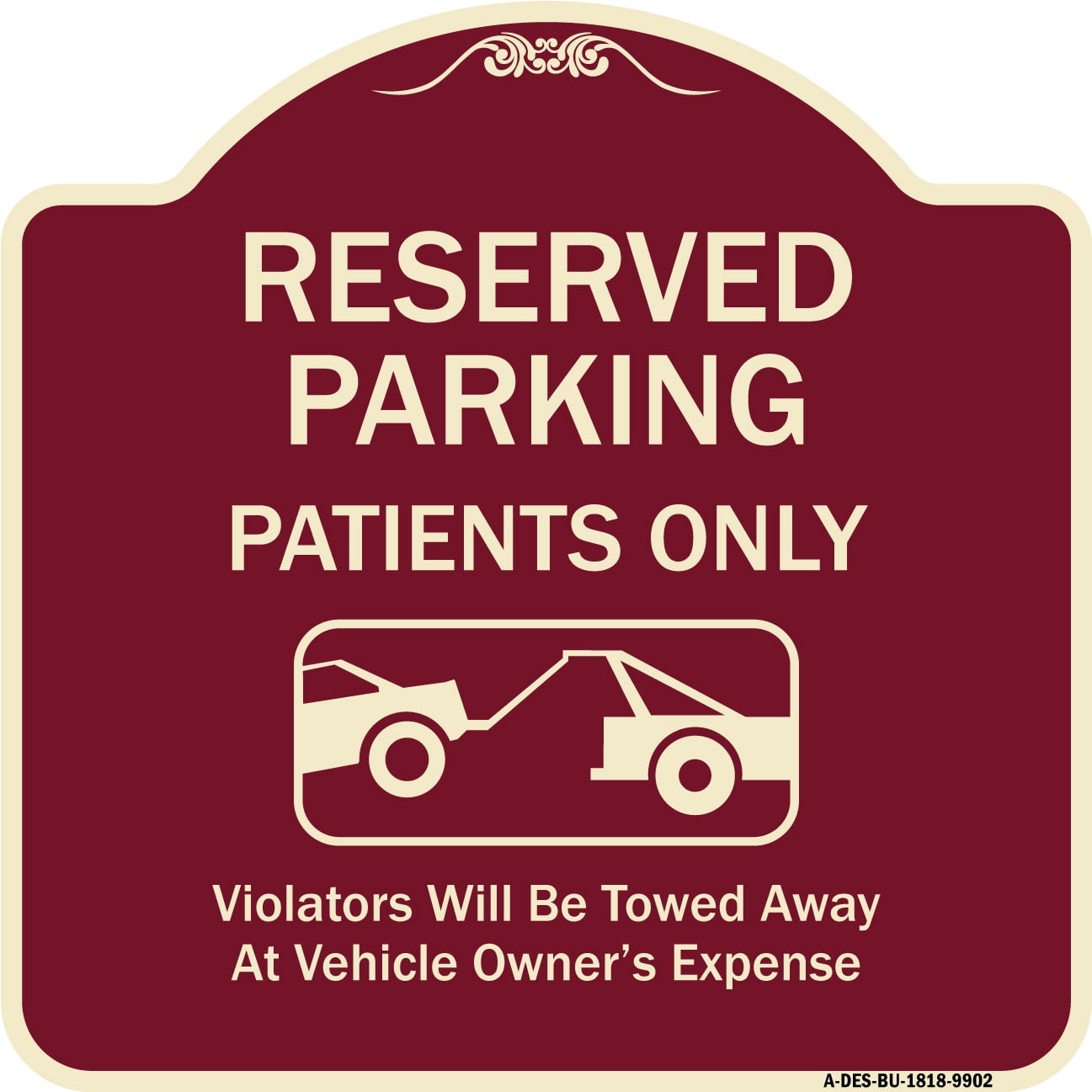 SignMission Designer Series Sign - Reserved Parking Patients Only ...
