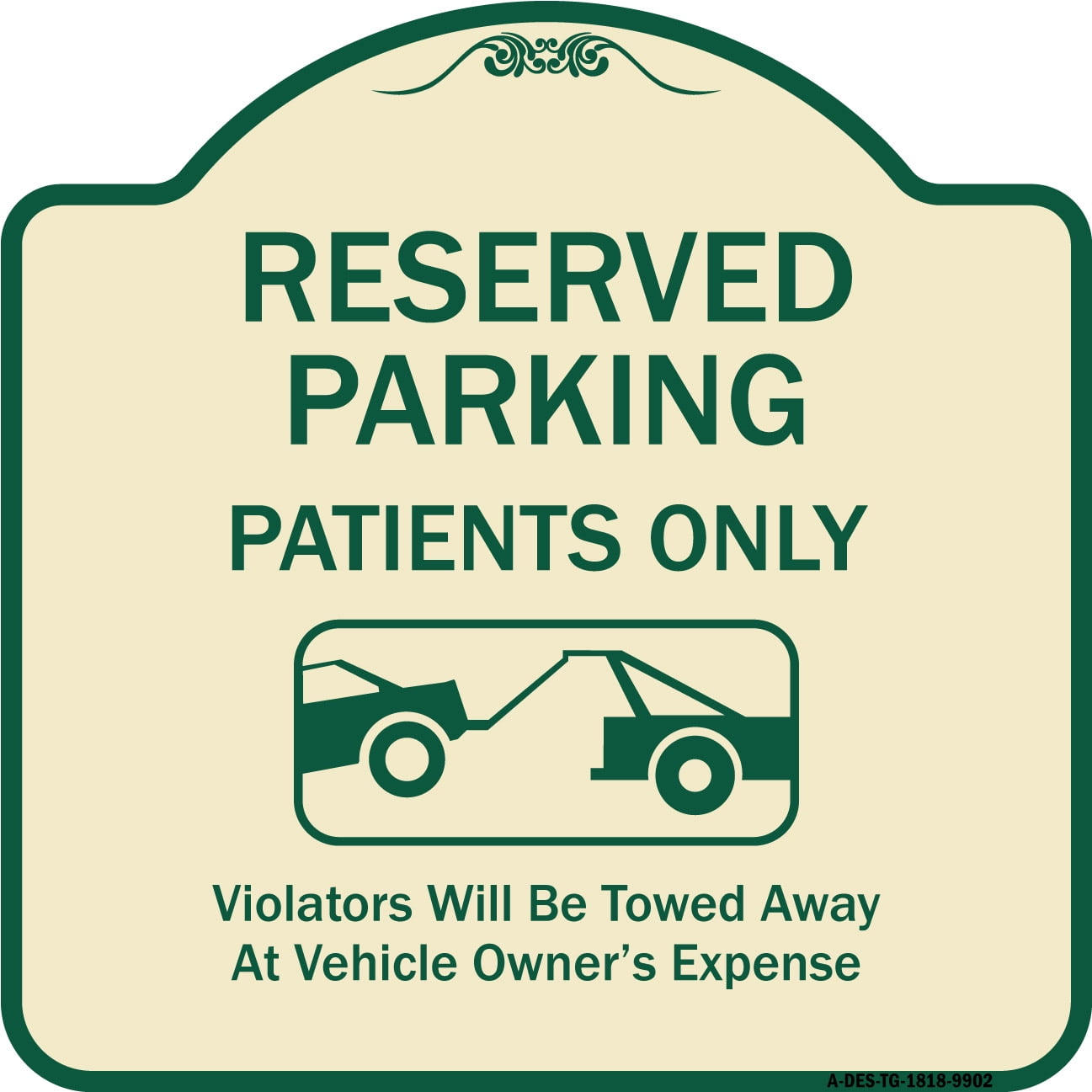 SignMission Designer Series Sign - Reserved Parking Patients Only ...