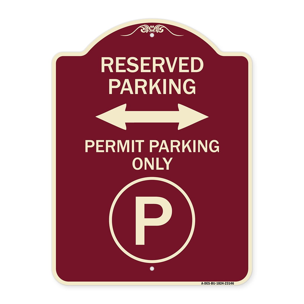 SignMission Designer Series Sign - Reserved Parking - Permit Parking ...