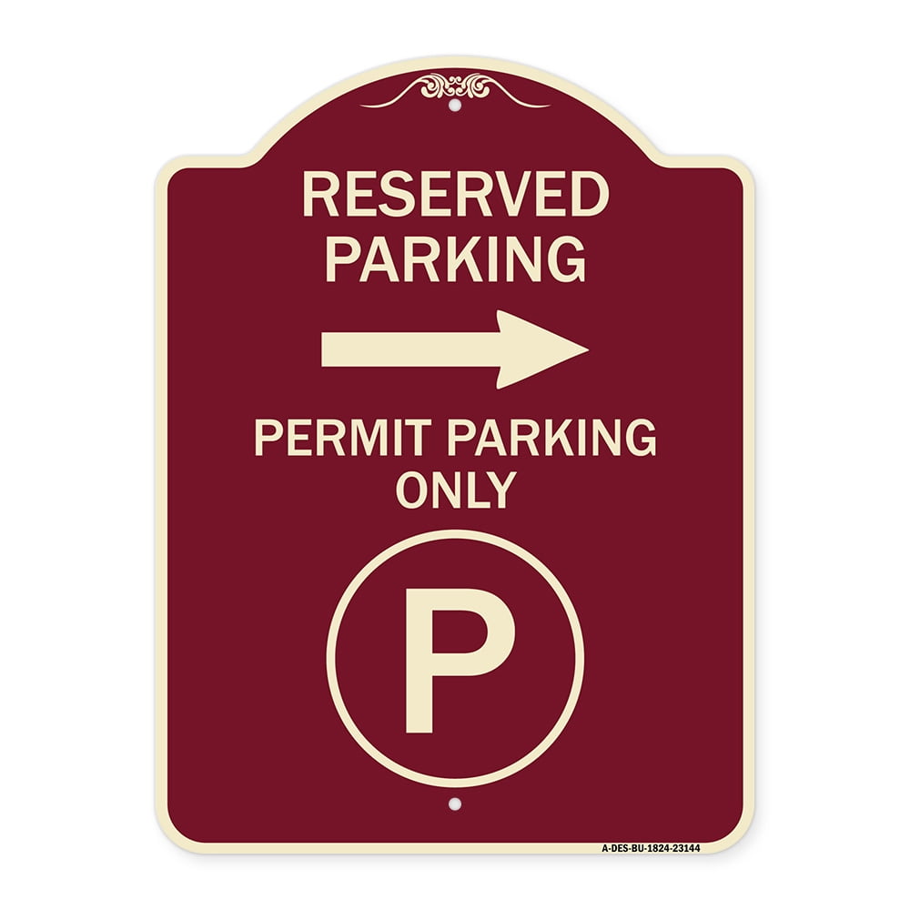 SignMission Designer Series Sign - Reserved Parking - Permit Parking ...