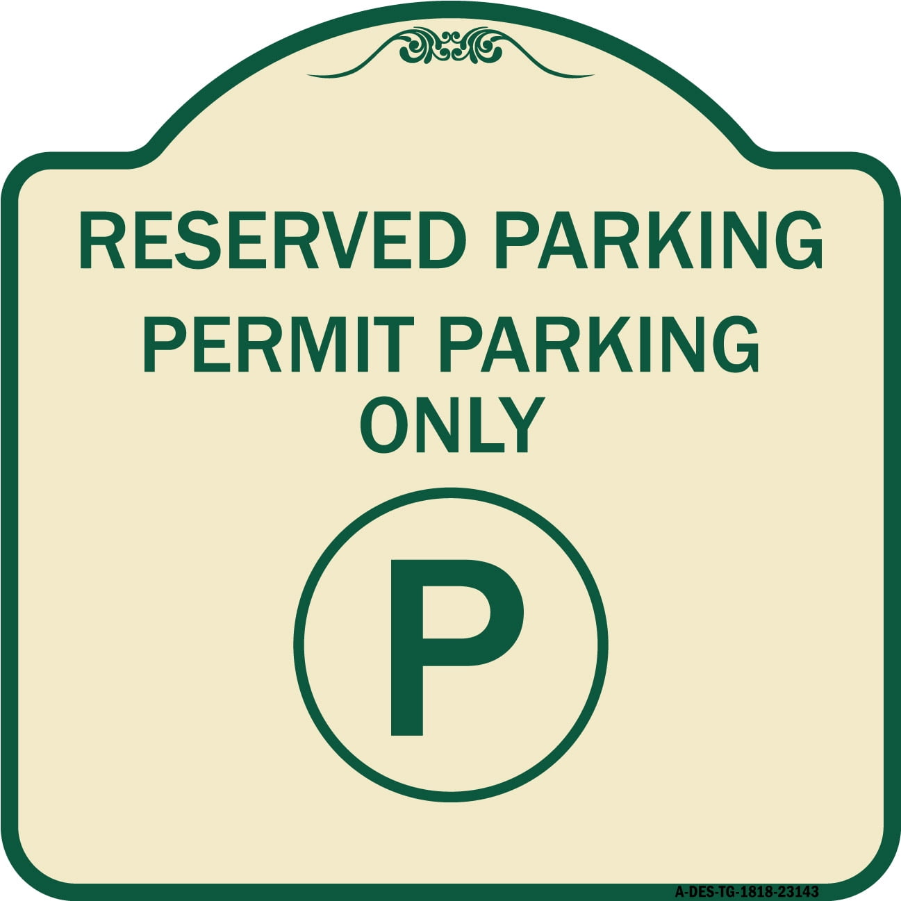 SignMission Designer Series Sign - Reserved Parking - Permit Parking ...