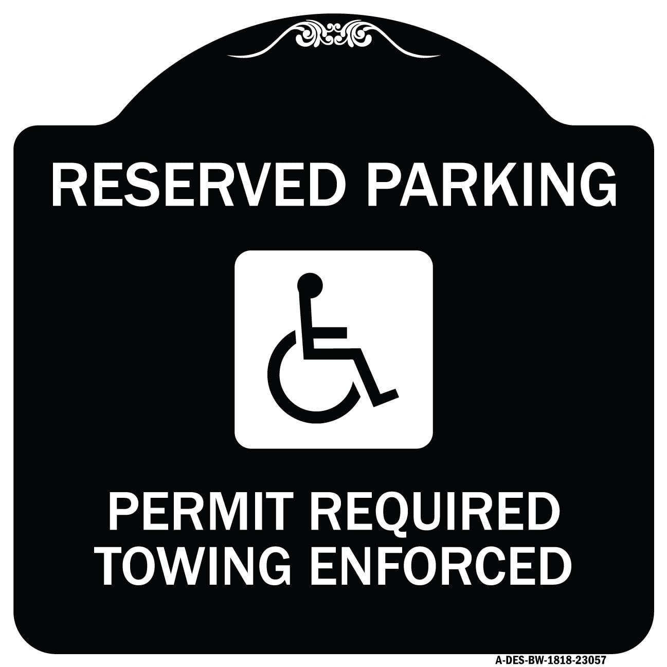 SignMission Designer Series Sign - Reserved Parking Permit Required ...