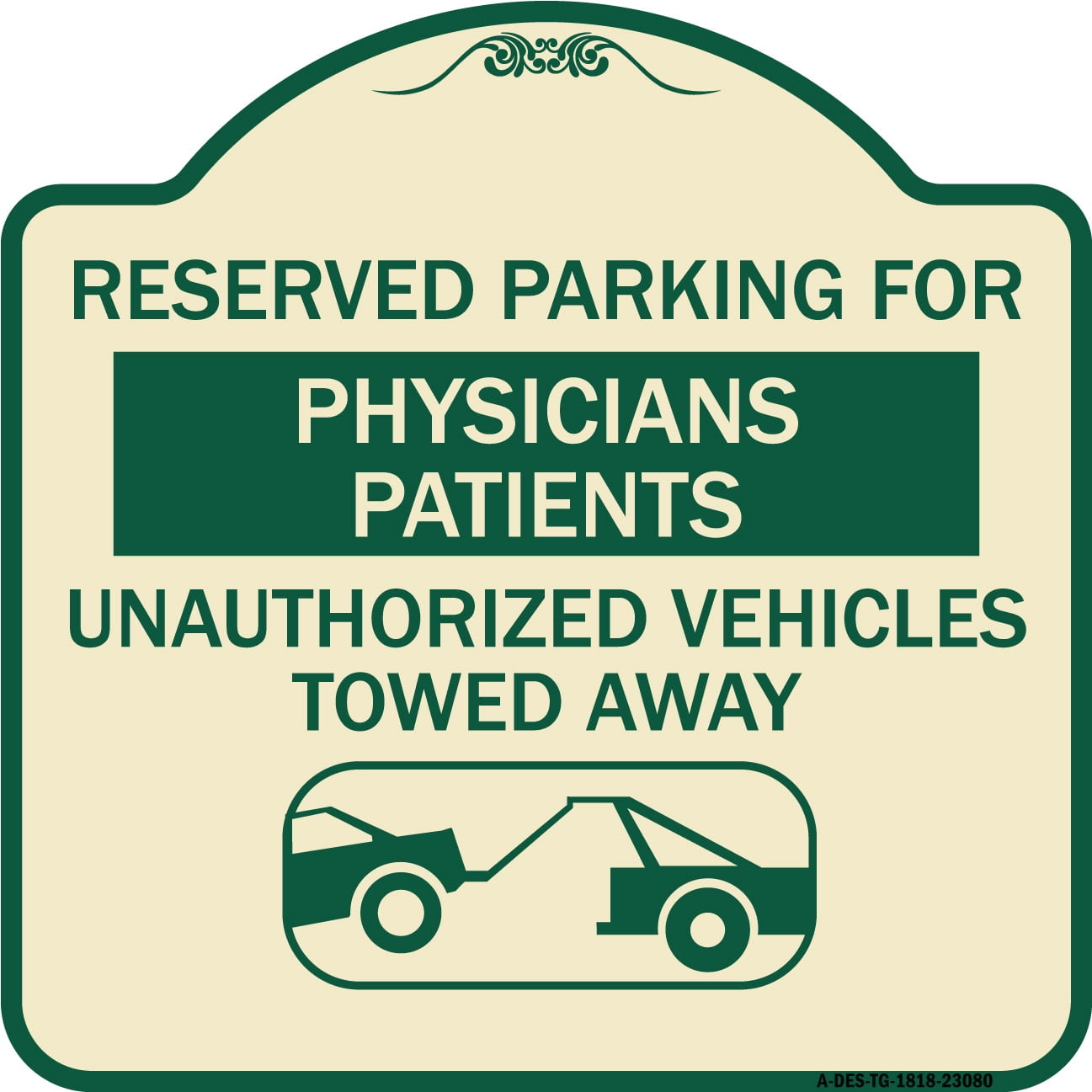 SignMission Designer Series Sign - Reserved Parking for Physicians ...