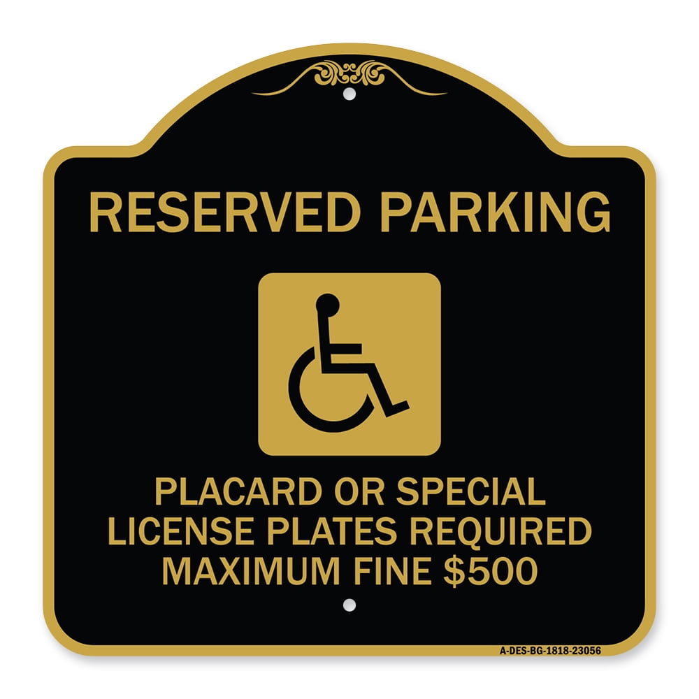 SignMission Designer Series Sign - Reserved Parking Placard or Special ...