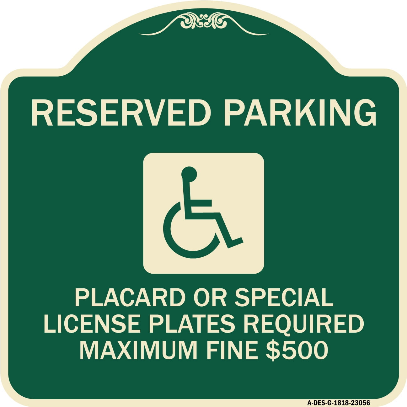 SignMission Designer Series Sign - Reserved Parking Placard or Special ...