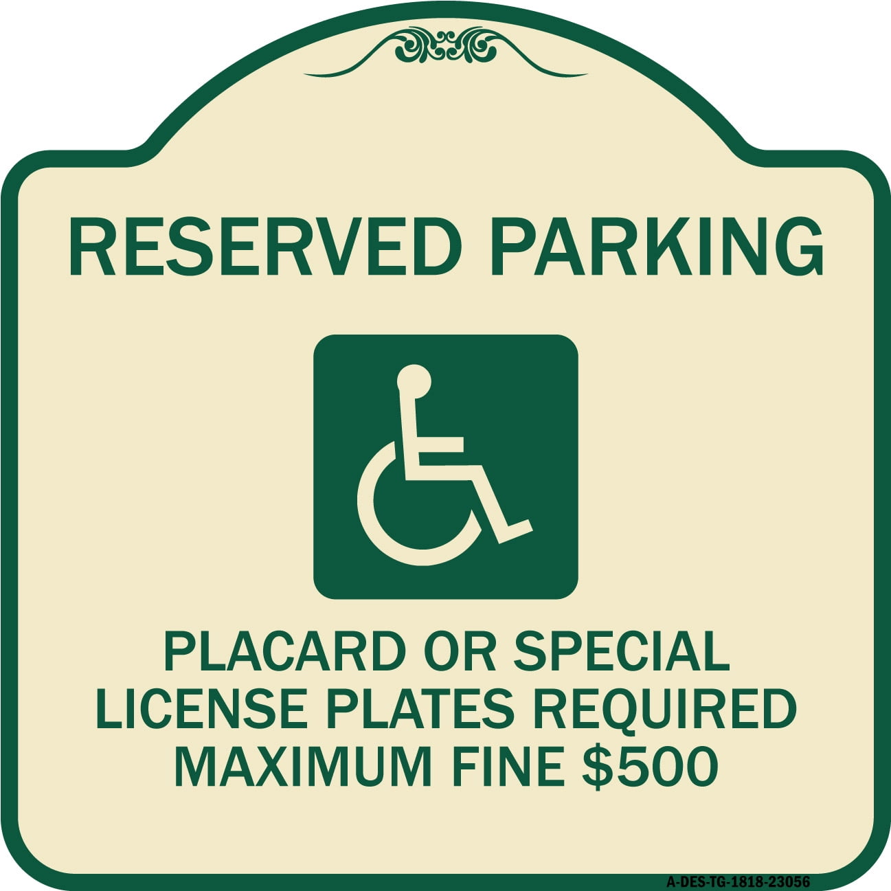 SignMission Designer Series Sign - Reserved Parking Placard or Special ...