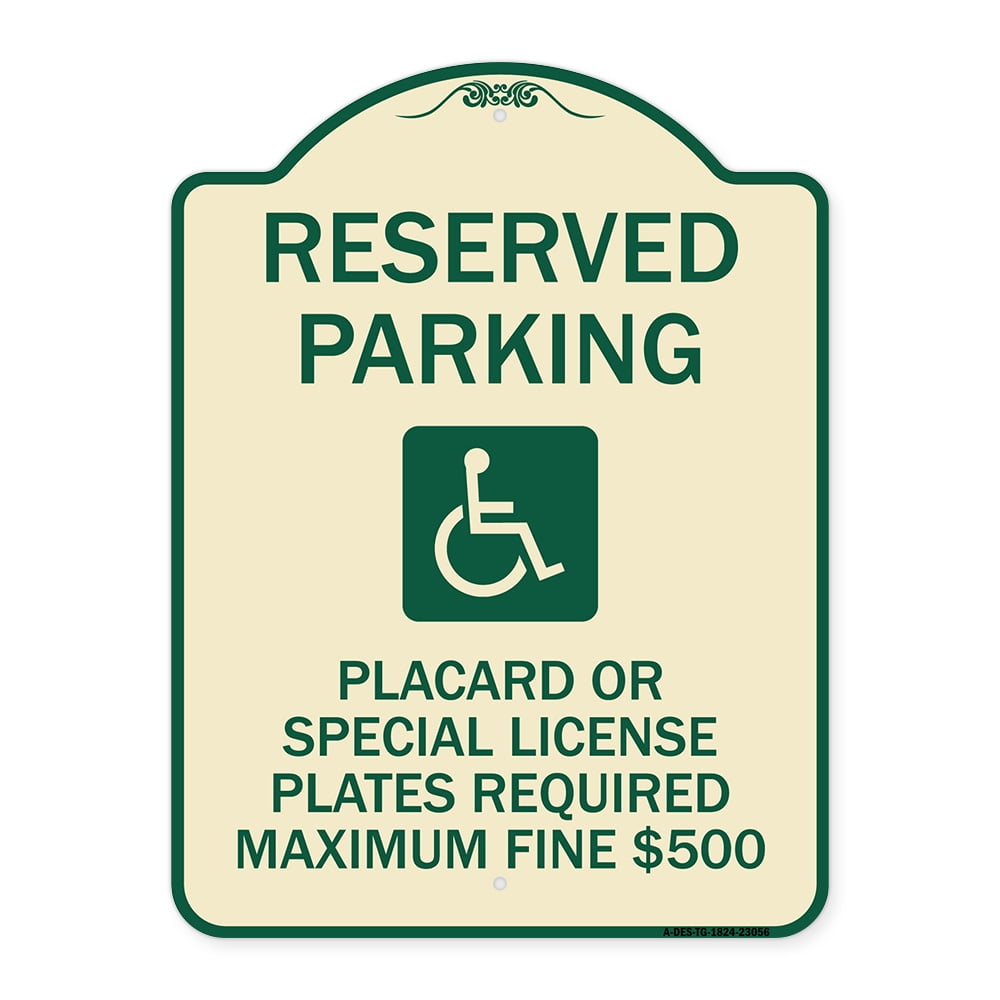 SignMission Designer Series Sign - Reserved Parking Placard or Special ...