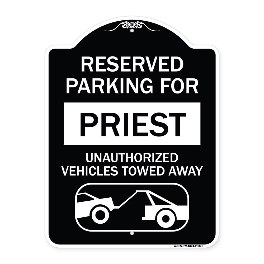SignMission Designer Series Sign - Reserved Parking for Priest ...