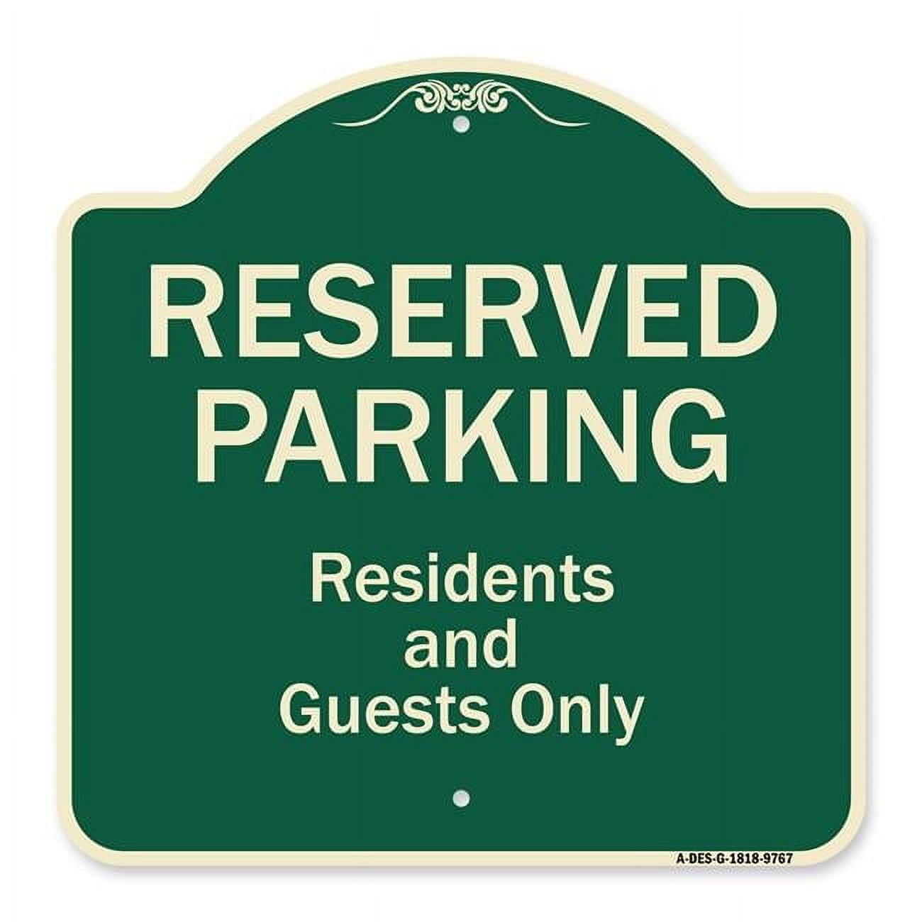 SignMission 18 x 18 in. Green Designer Series Sign - Reserved Parking ...