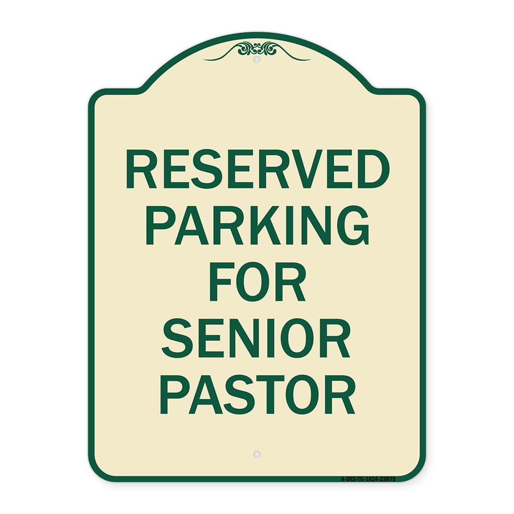 SignMission Designer Series Sign - Reserved Parking for Senior Pastor ...