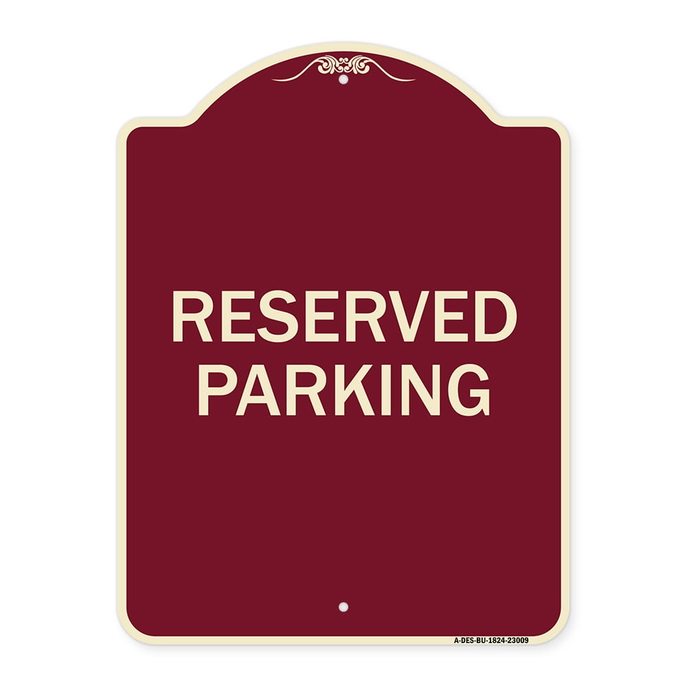 SignMission Designer Series Sign - Reserved Parking Sign | Burgundy 18 ...
