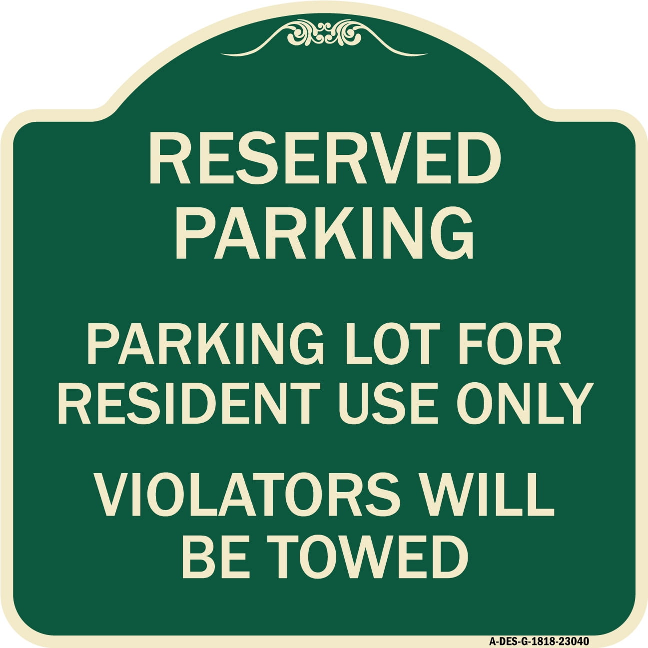 SignMission Designer Series Sign - Reserved Parking Sign Reserved ...