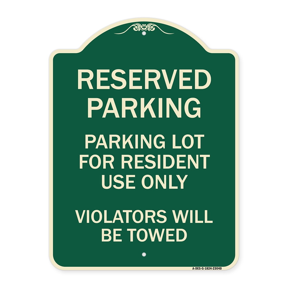 SignMission Designer Series Sign - Reserved Parking Sign Reserved ...