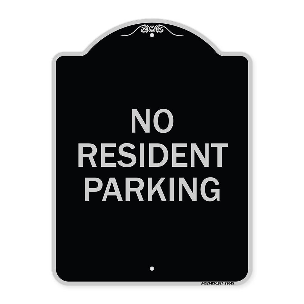 SignMission Designer Series Sign - Reserved Parking Sign No Resident ...