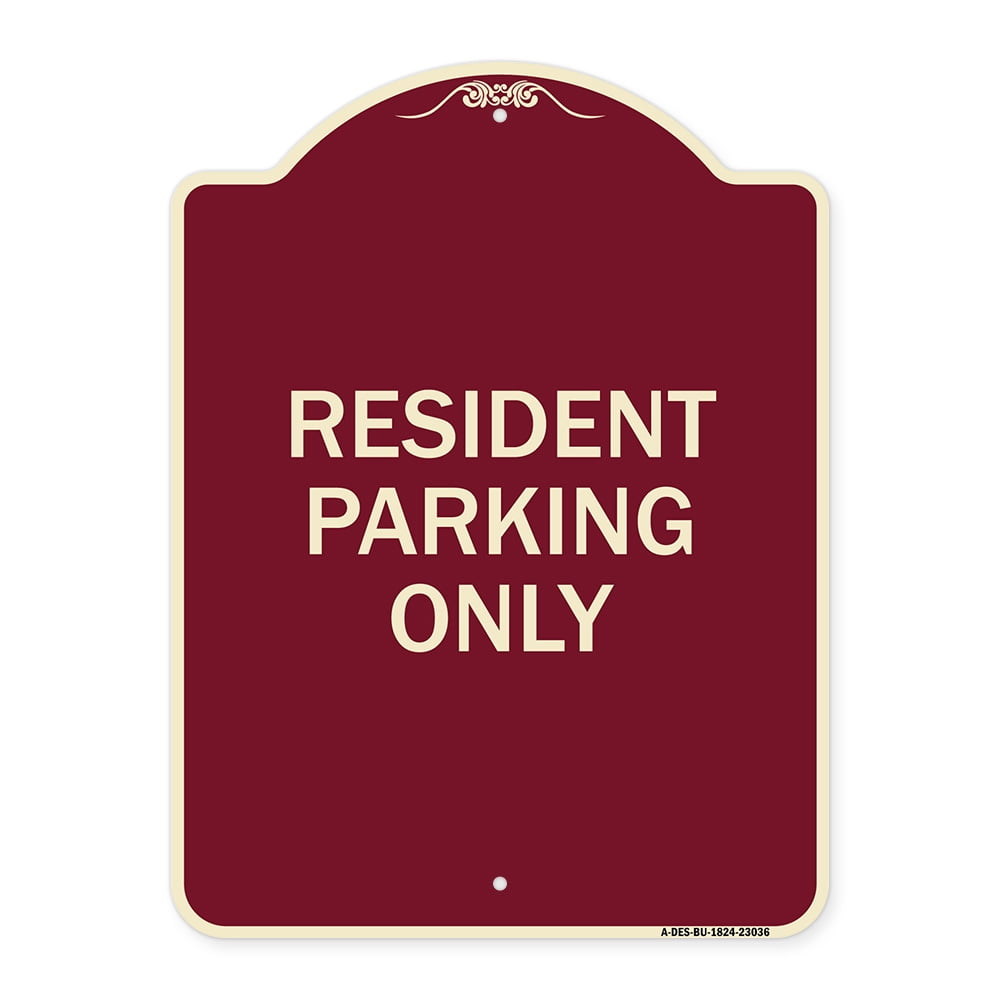 SignMission Designer Series Sign - Reserved Parking Sign Resident ...