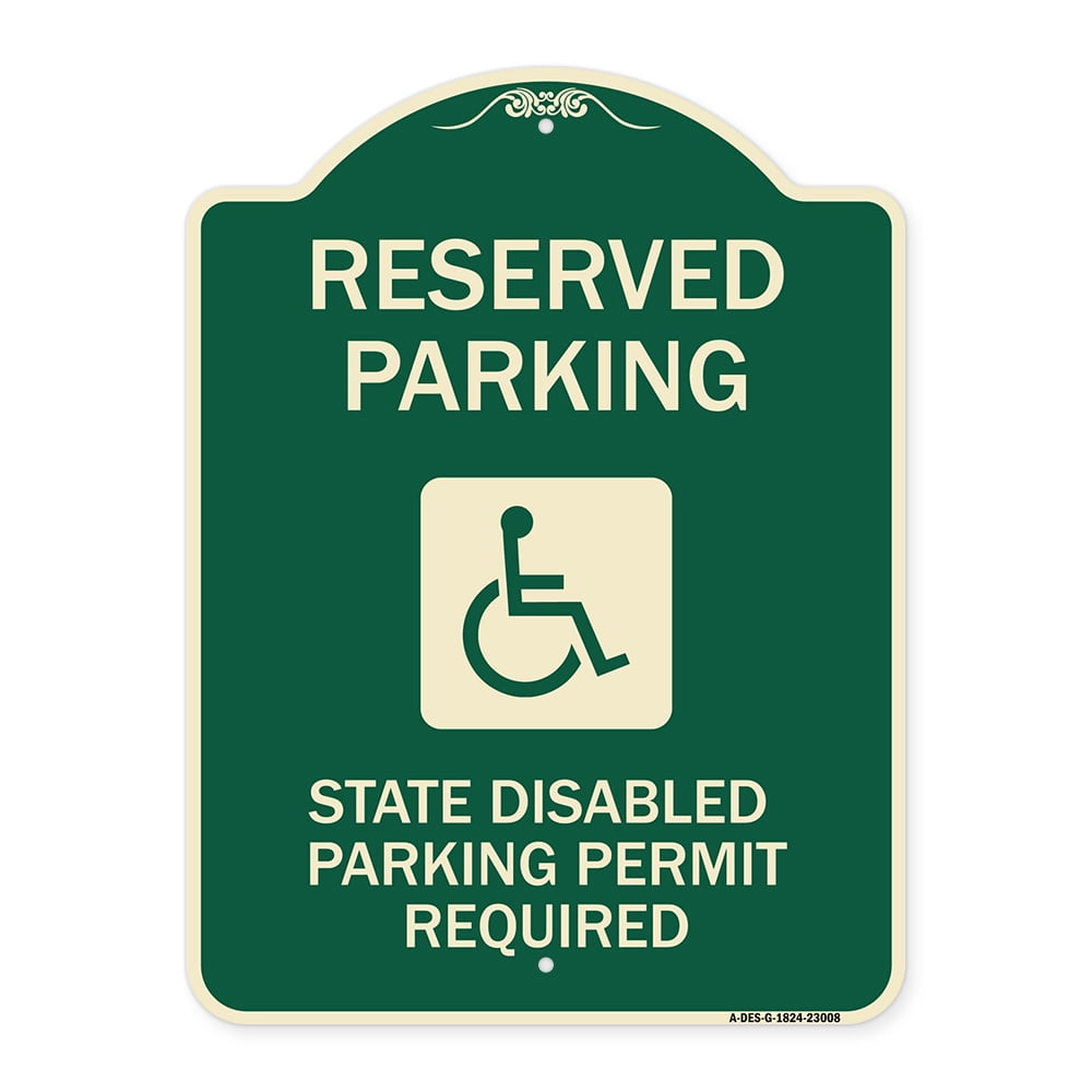 SignMission Designer Series Sign - Reserved Parking State Disabled ...