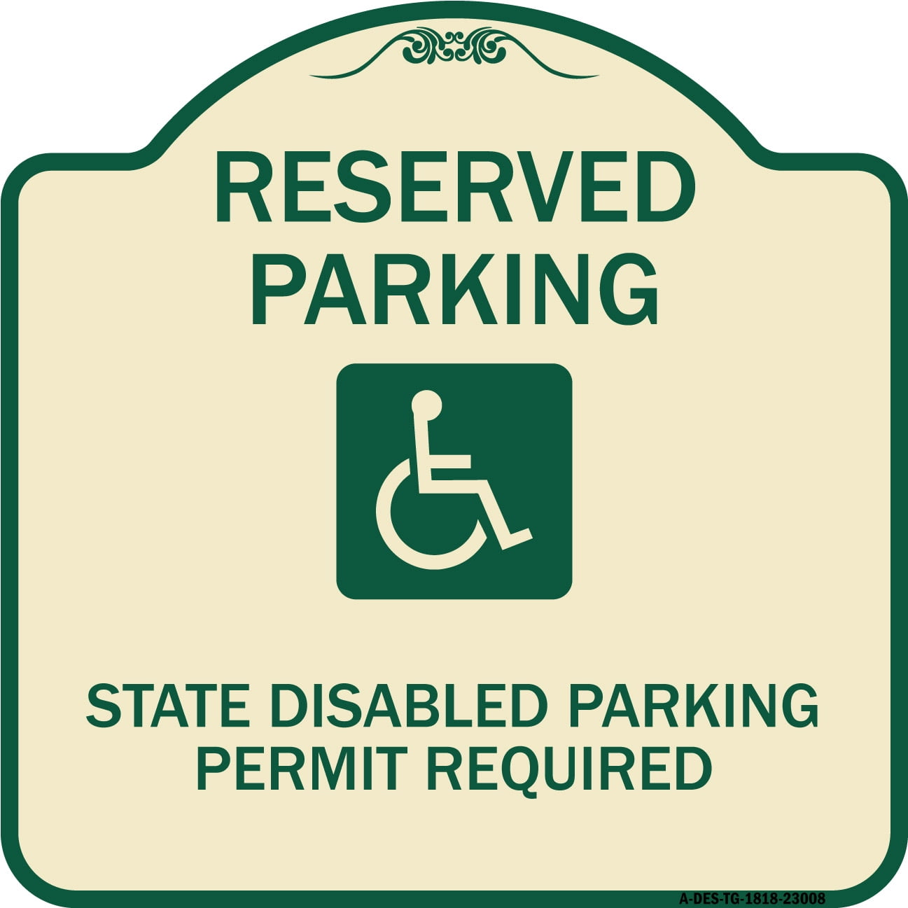 SignMission Designer Series Sign - Reserved Parking State Disabled ...