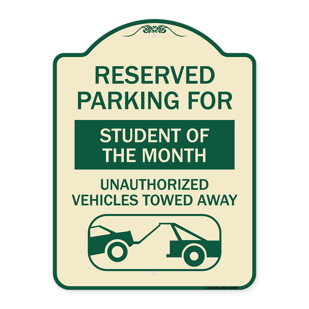 SignMission Designer Series Sign - Reserved Parking for Student of the ...