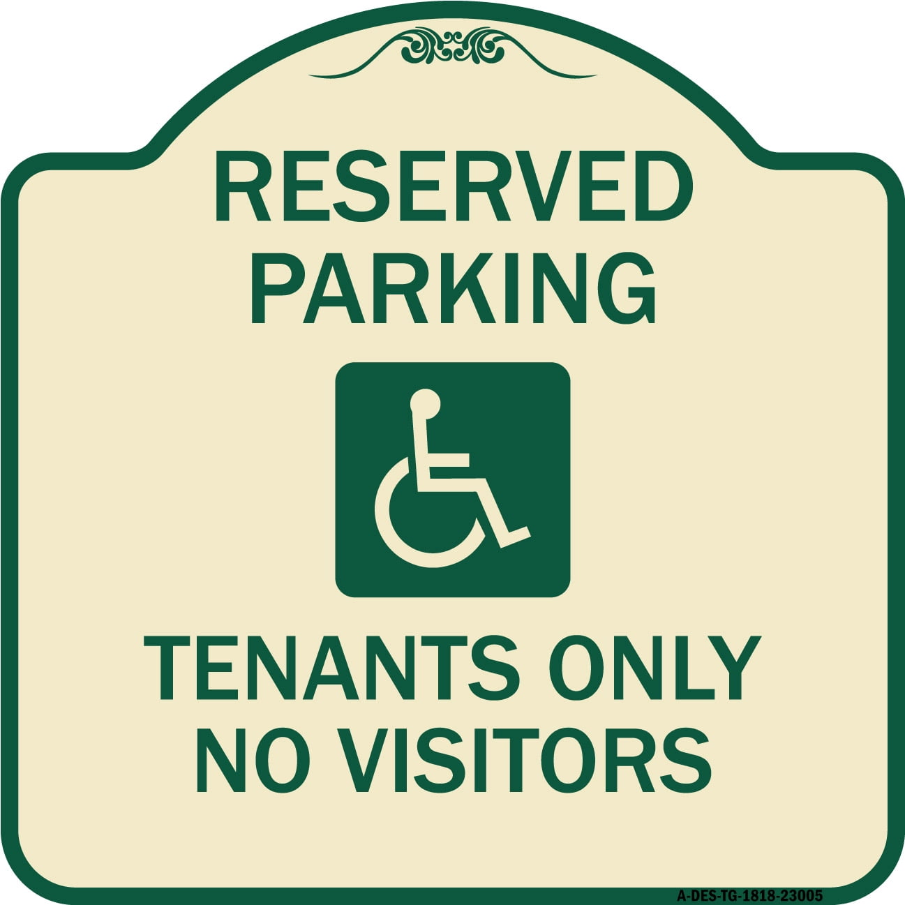 SignMission Designer Series Sign - Reserved Parking Tenants Only No ...