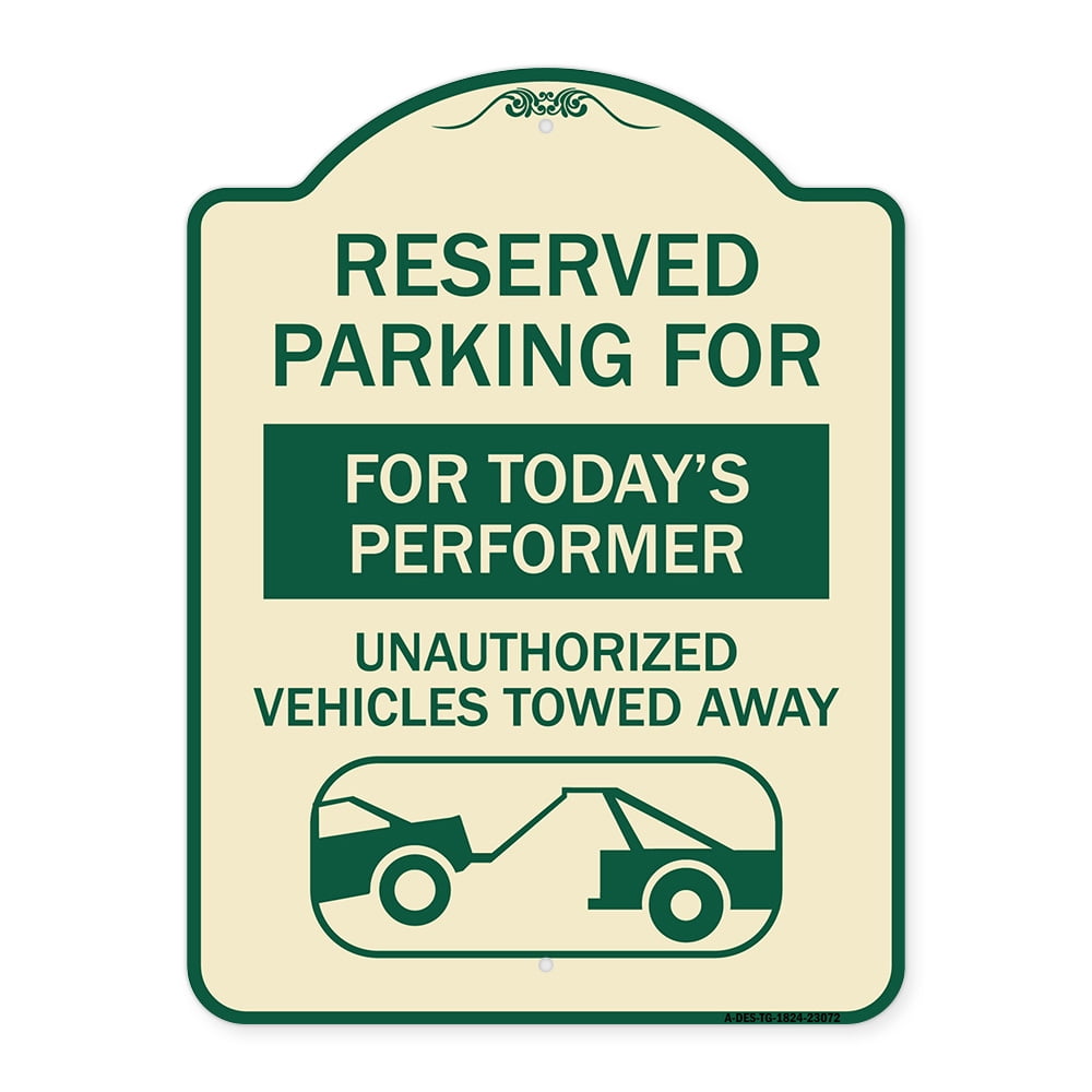 SignMission Designer Series Sign - Reserved Parking for Today's ...