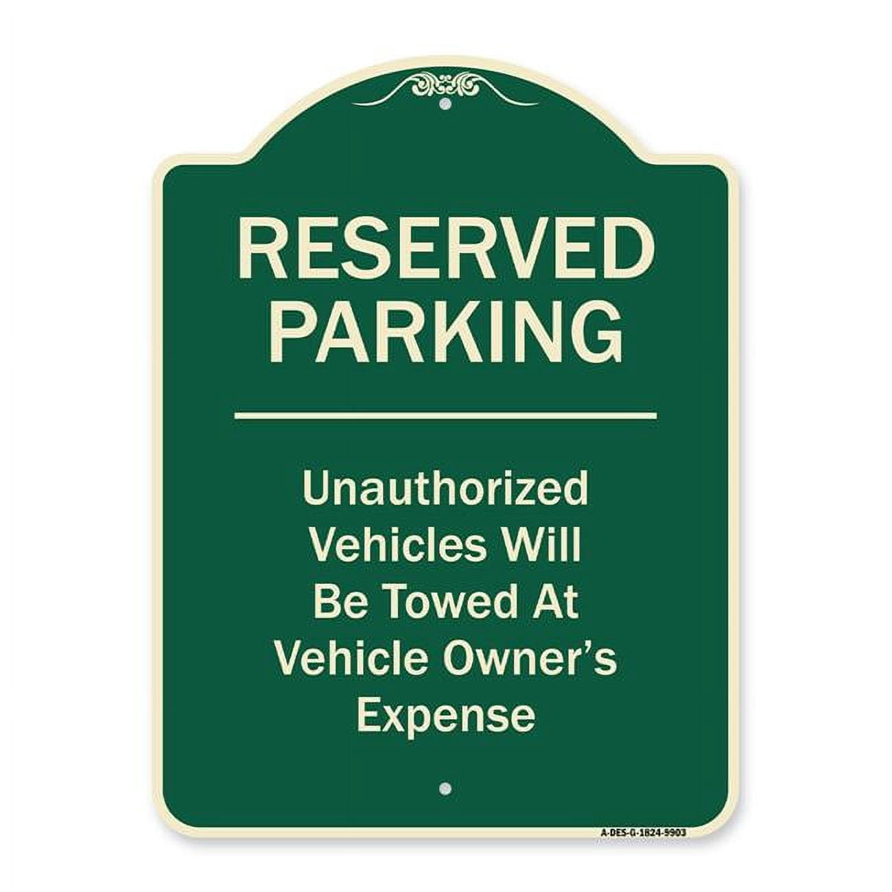 SignMission Designer Series Sign - Reserved Parking Unauthorized ...