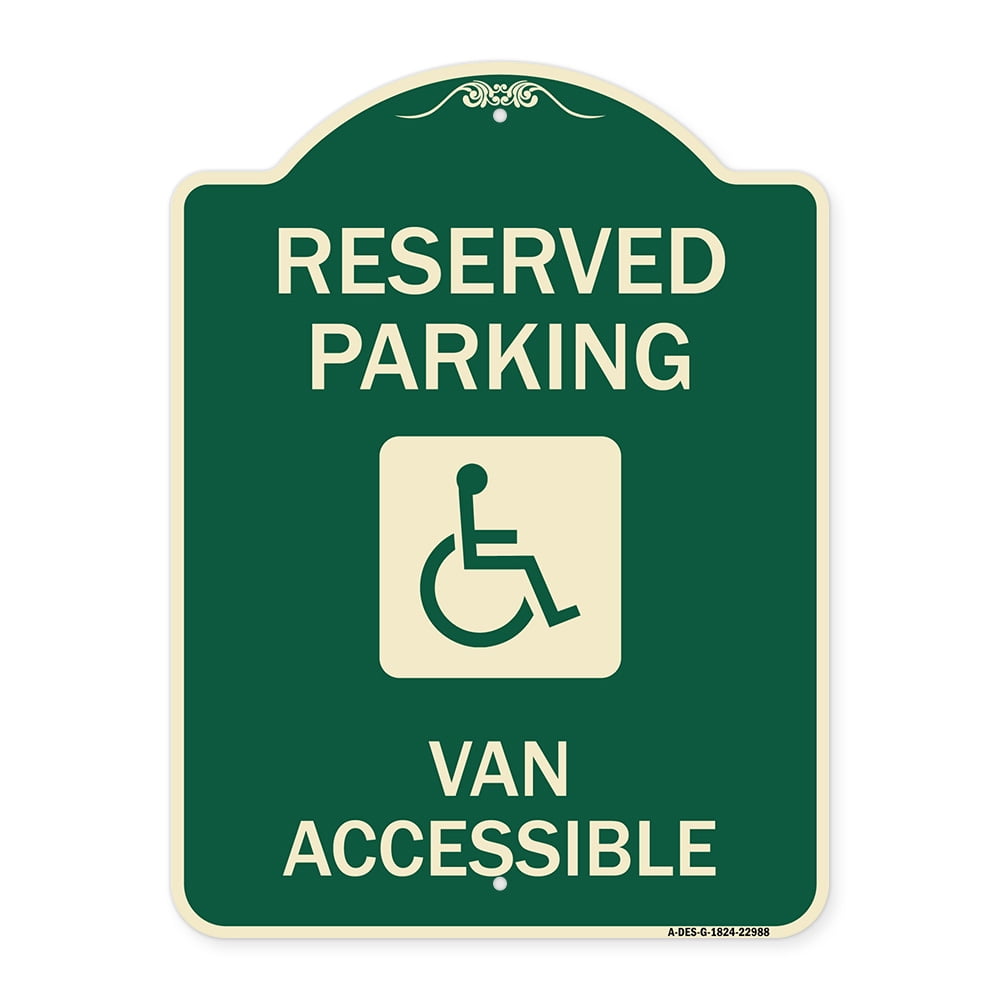 SignMission Designer Series Sign - Reserved Parking Van Accessible with ...