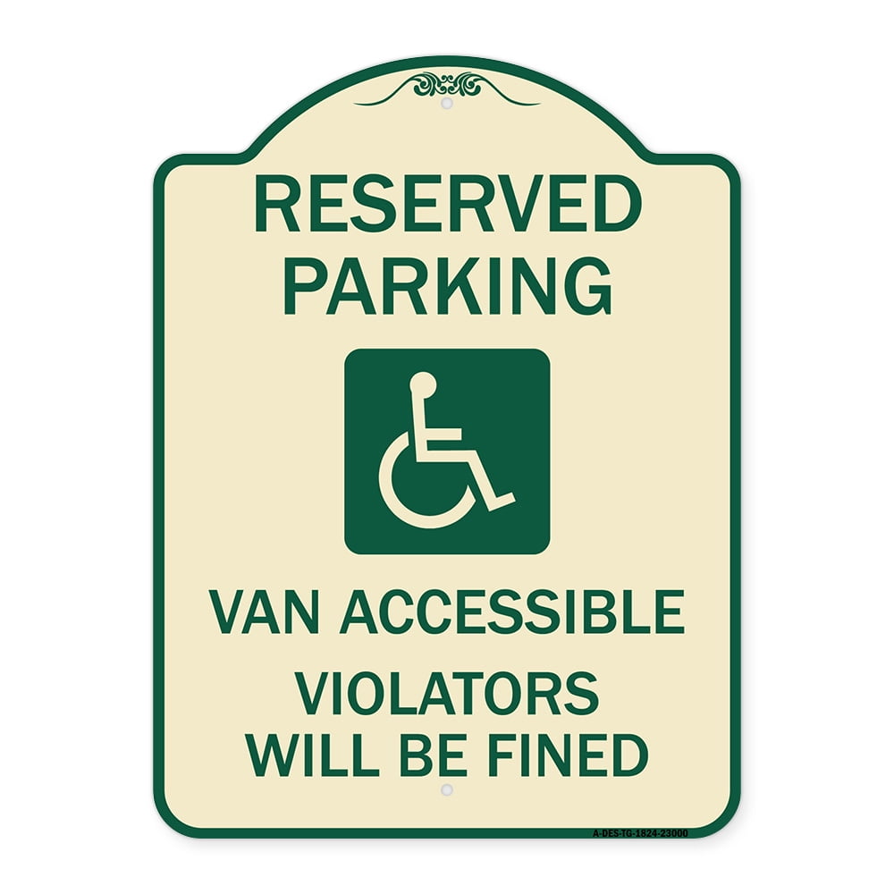 SignMission Designer Series Sign - Reserved Parking Van Accessible ...