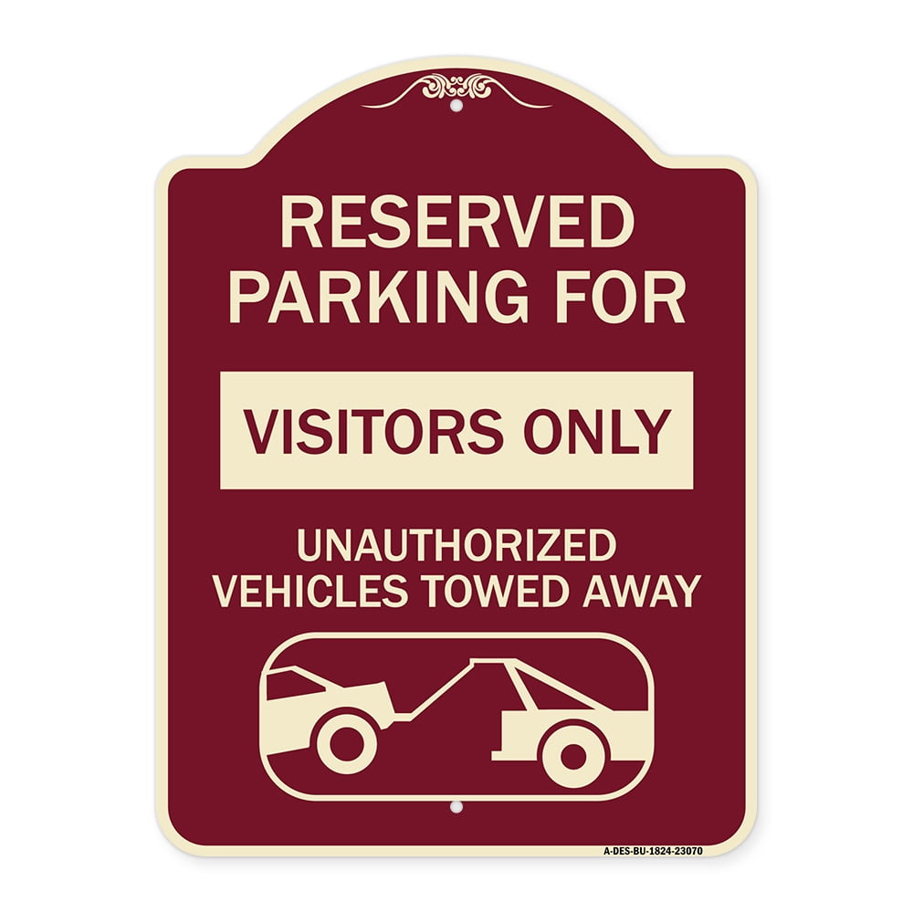 SignMission Designer Series Sign - Reserved Parking for Visitors Only ...
