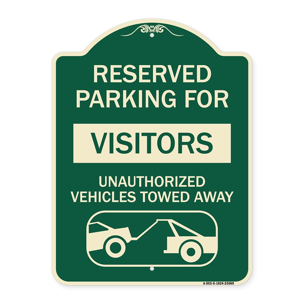 SignMission Designer Series Sign - Reserved Parking for Visitors ...