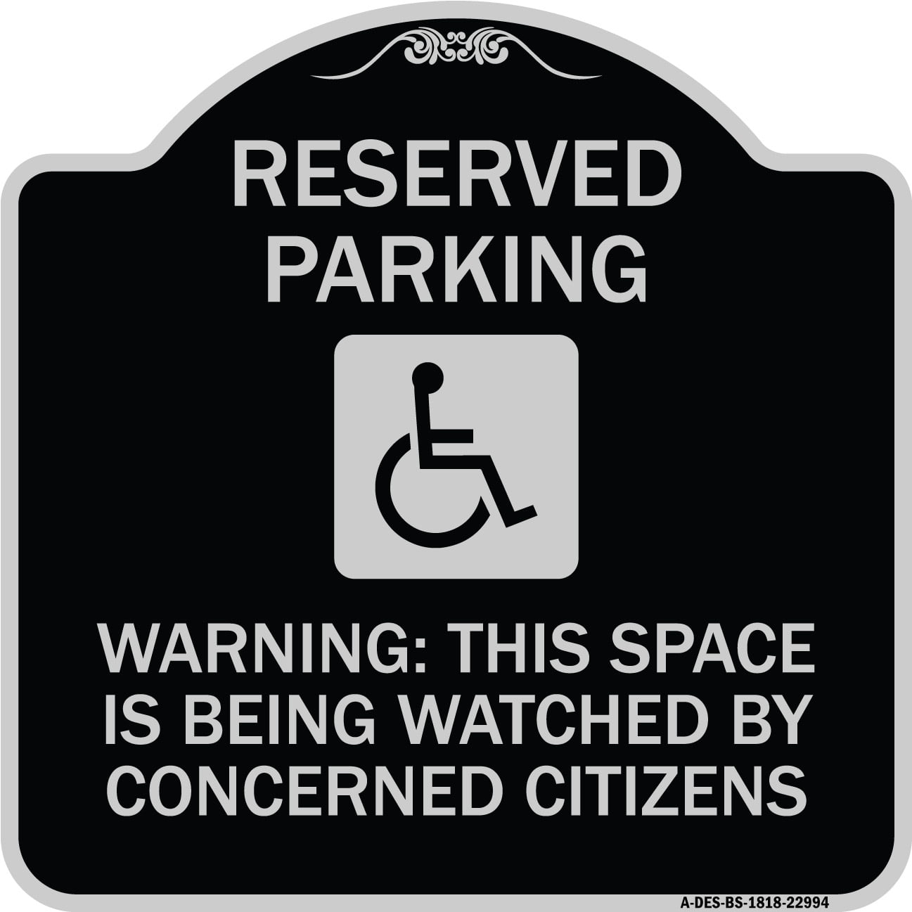 SignMission Designer Series Sign - Reserved Parking - (With Handicap ...