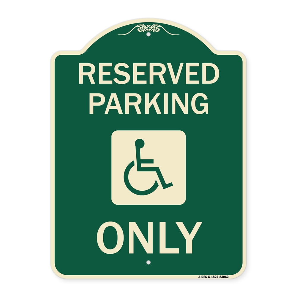 SignMission Designer Series Sign - Reserved Parking Only (With ...