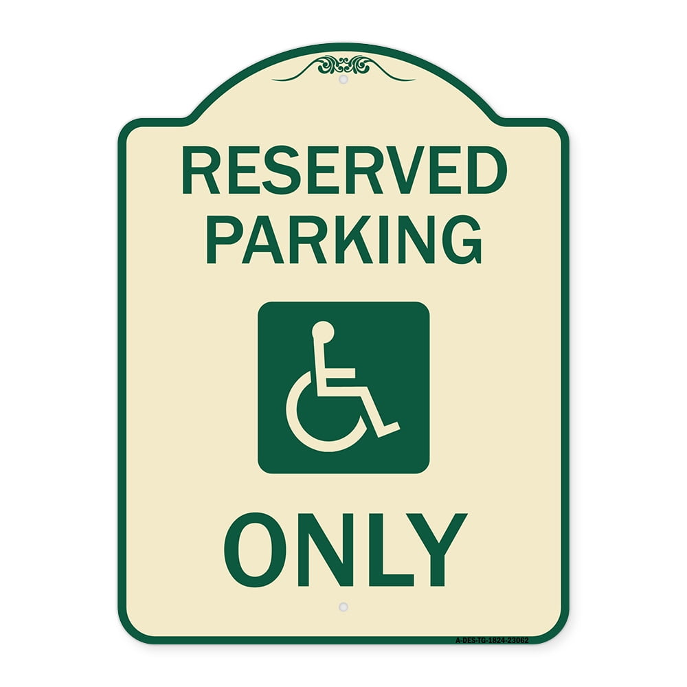 SignMission Designer Series Sign - Reserved Parking Only (With ...