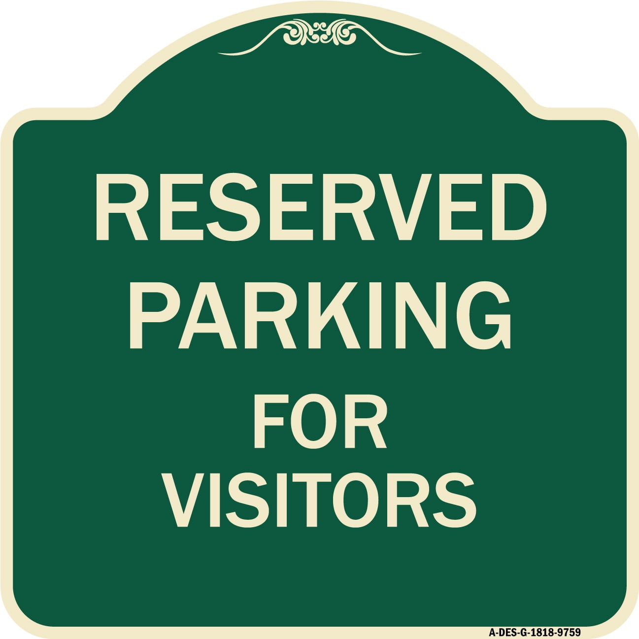SignMission Designer Series Sign - Reserved Parking For Visitors ...