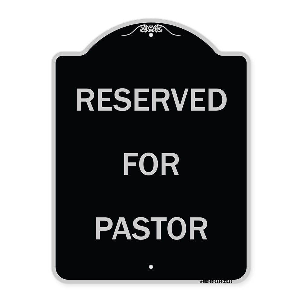 SignMission Designer Series Sign - Reserved for Pastor | Black & Silver ...