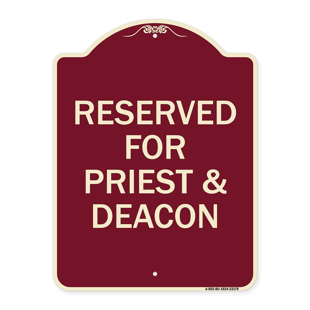 SignMission Designer Series Sign - Reserved for Priest & Deacon ...