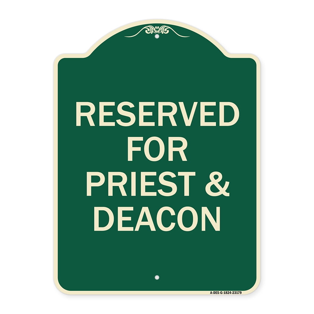 SignMission Designer Series Sign - Reserved for Priest & Deacon | Green ...